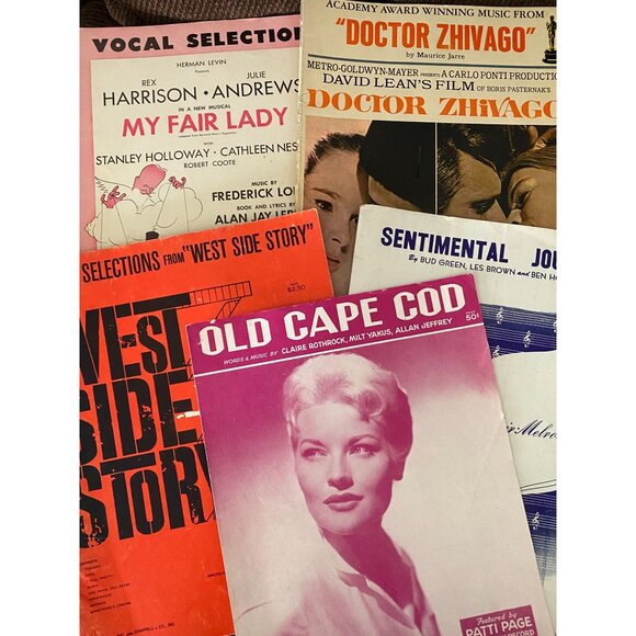 Media | 5 Vintage Emphera Sheet Music Fair Lady West Side Story Zhivago ...